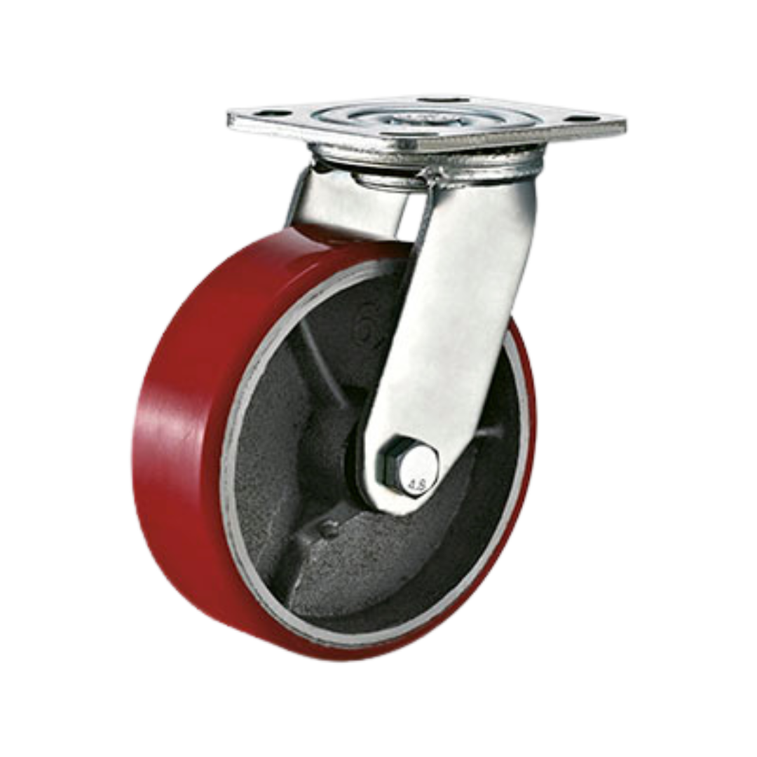 Red PU Heavy Duty - High-Quality Caster and Wheels